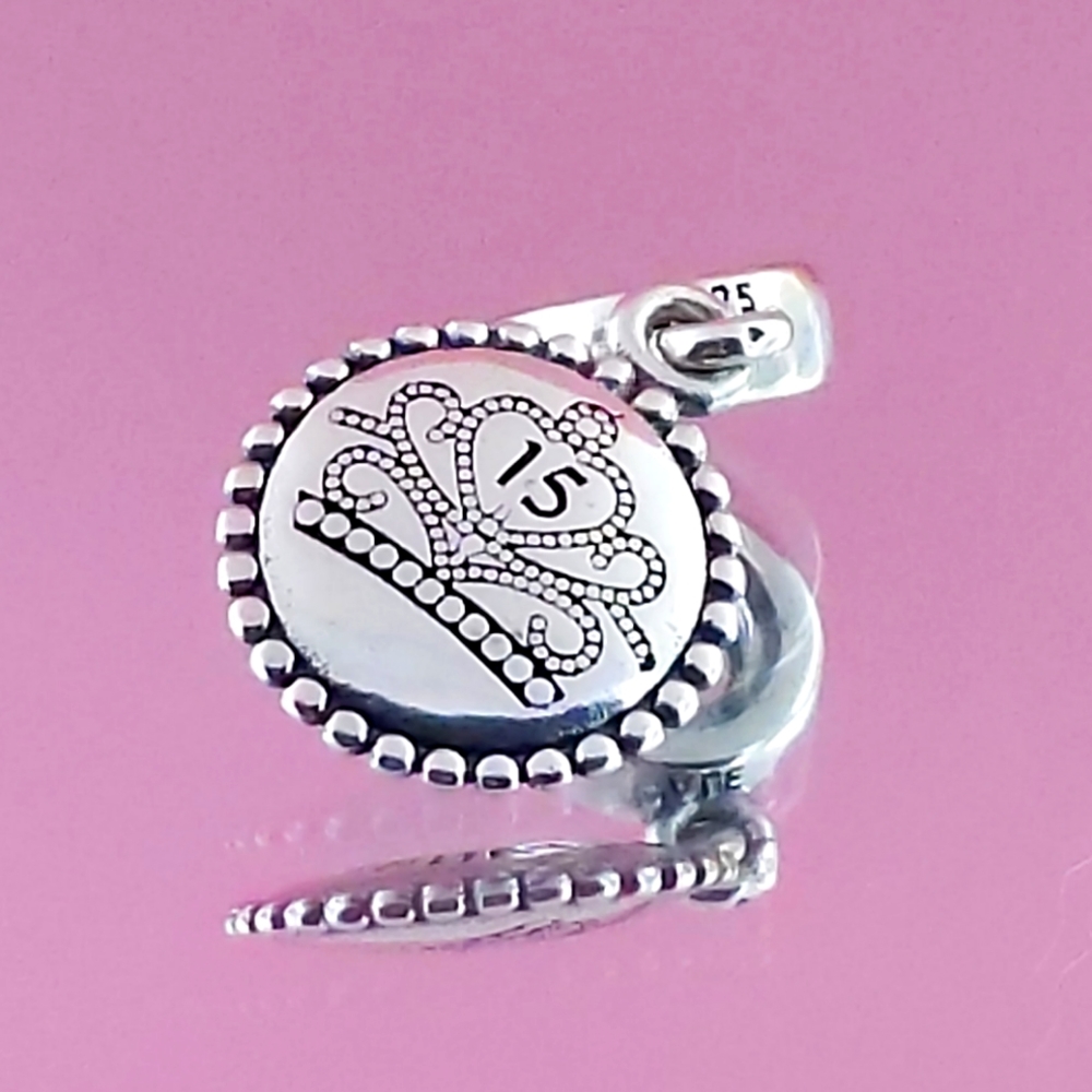 Pandora Sweet 15th Quinceaera Crown Dangle Charm - Gem
